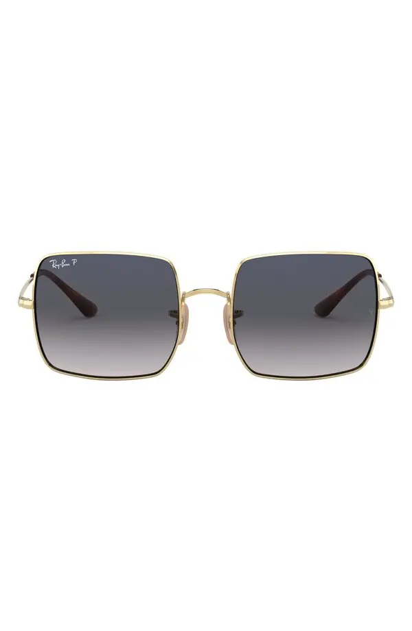 Ray-ban 54mm Polarized Gradient Square Sunglasses - Gold/ Blue Gradient ...