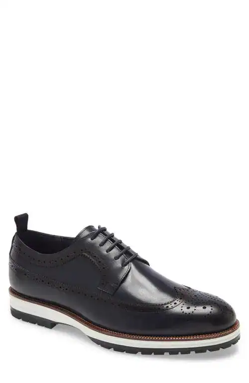 Ike Behar Louis Wingtip Oxfords - Navy | Editorialist display picture 1