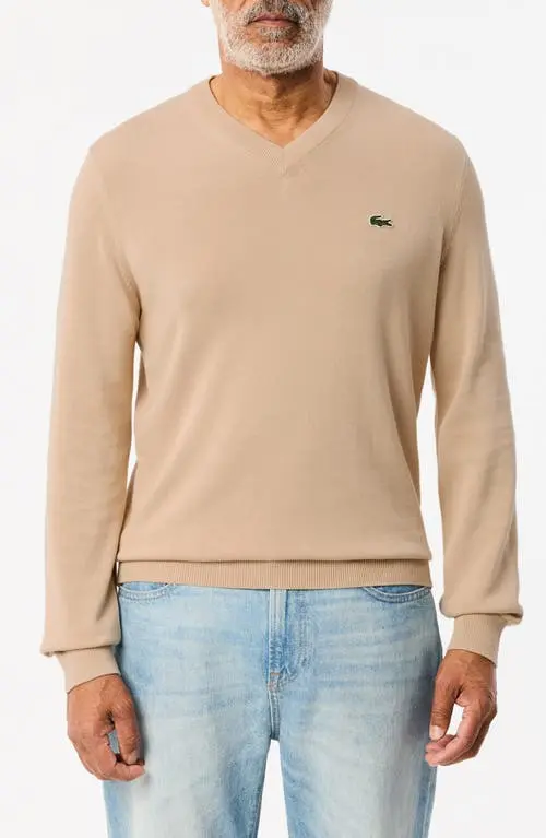 Lacoste V-neck Cotton Sweater - Viennese