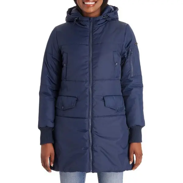 MODERN ETERNITY 3-in-1 Hooded Maternity Puffer Jacket - Navy