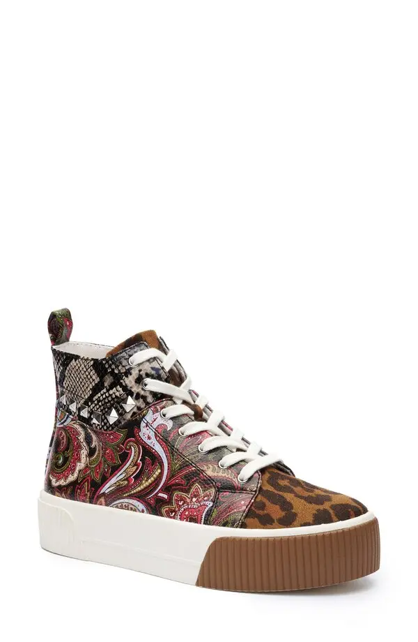 Jessica Simpson Womens EMILIYA Sneaker - Trendy Lace-Up Casual Shoes With Mixed Materials