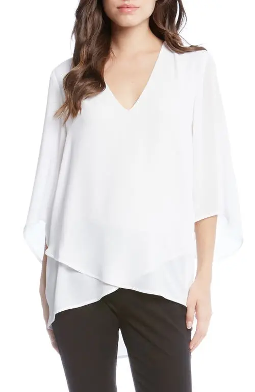 Karen Kane Asymmetrical Crepe Top - Off White