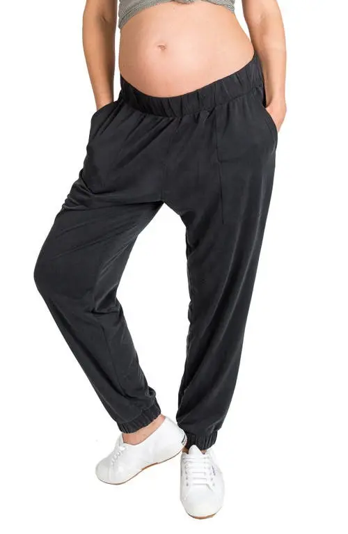 NOM MATERNITY Jenna Hacci Knit Joggers - Slate