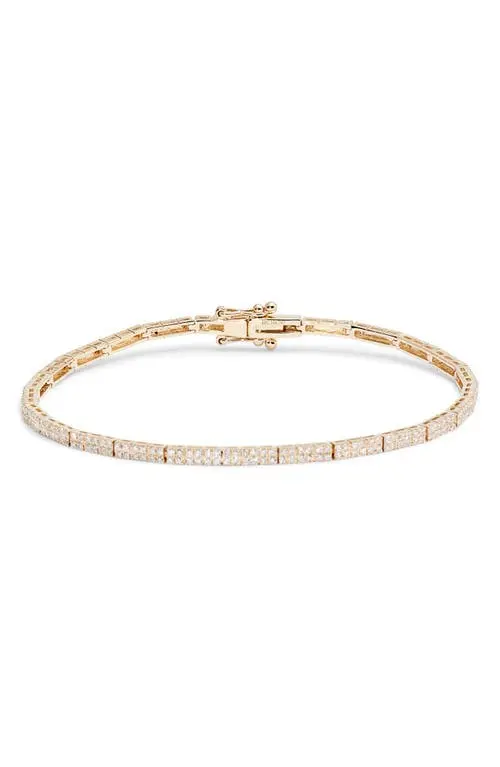 Ef Collection Double Row Diamond Eternity Bracelet
