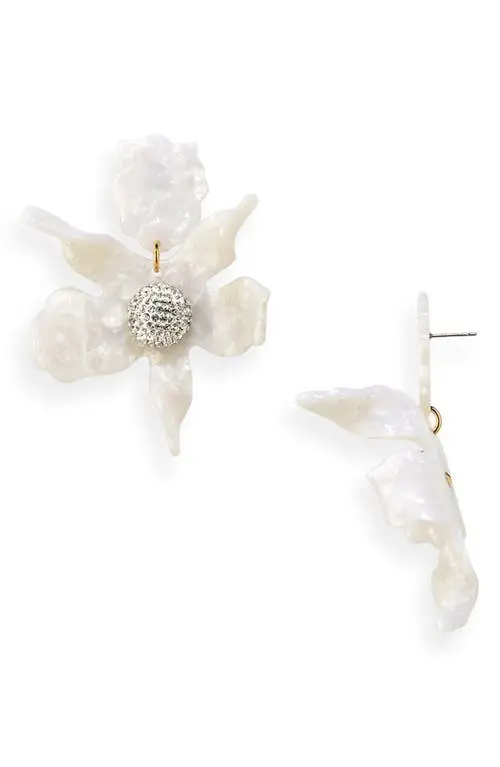 Lele Sadoughi Crystal Lily Drop Earrings - Natural