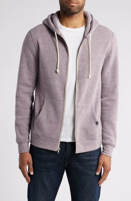 THREADS 4 THOUGHT Trim Fit Heathered Fleece Zip Hoodie - Dark Plum