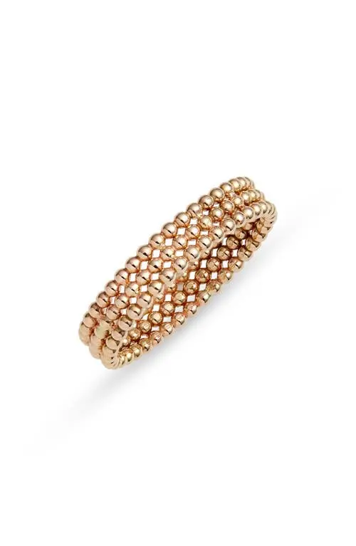 POPPY FINCH Triple Row Beaded Ring