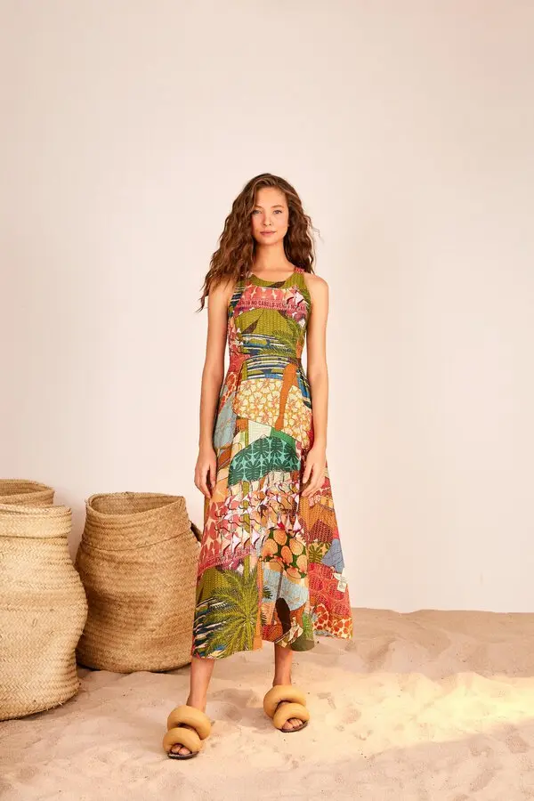 farm rio beach dress Farm Rio Flowers Beach Maxi Dress main image 1