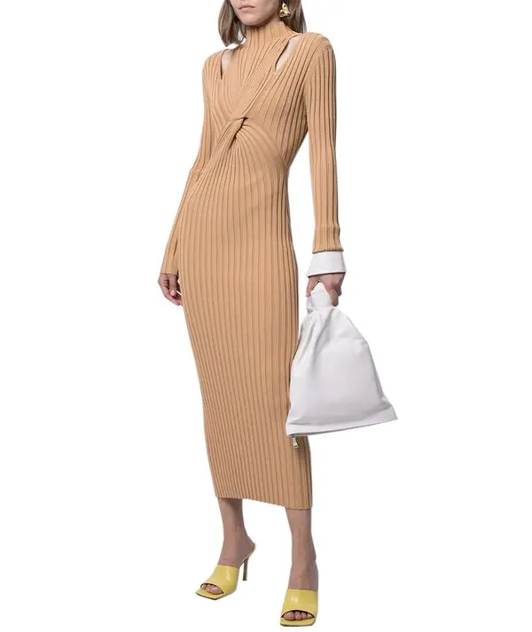 acler brown dress CORNMORE MIDI DRESS