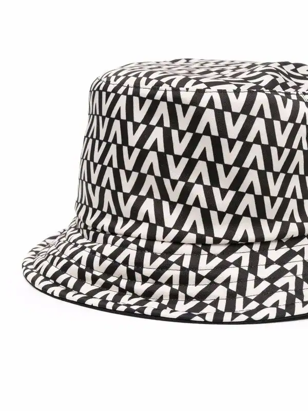 Valentino Garavani Optical Bucket Hat - Black | Editorialist display picture 2