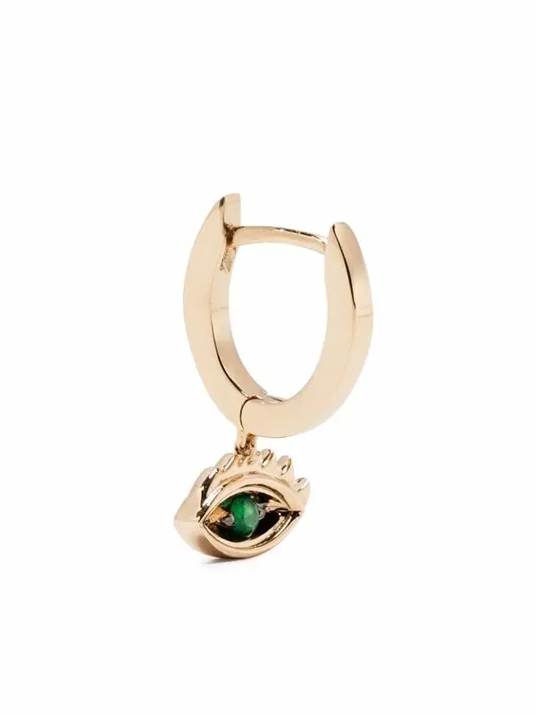 Delfina Delettrez 9kt Yellow Micro-eye Piercing Emerald Earring