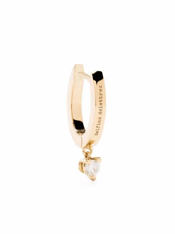 Delfina Delettrez 18kt Yellow Diamond Drop Huggie Earring