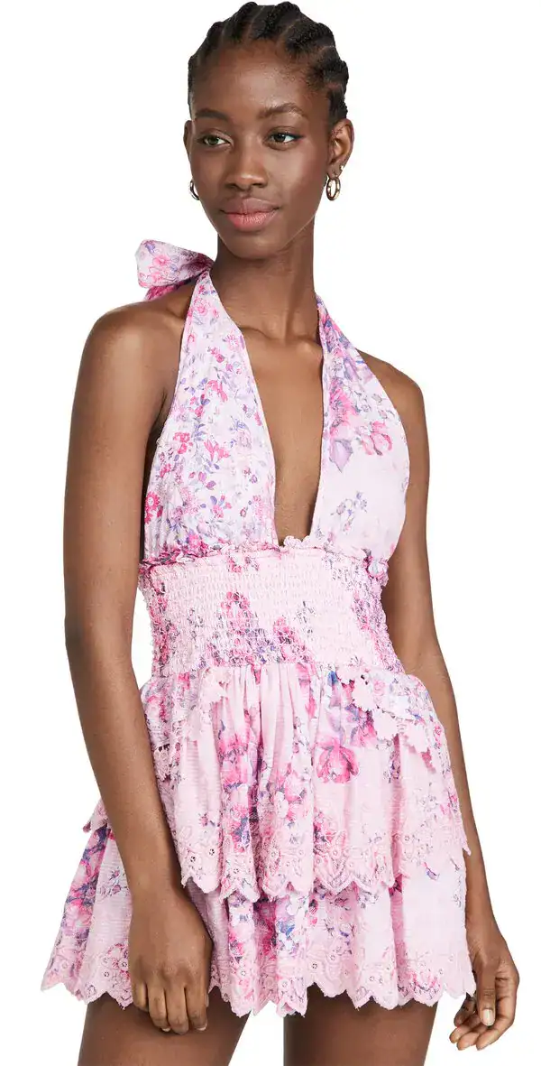 Loveshackfancy Deanna Halter Dress - Berry Fizz Fuchsia | Editorialist
