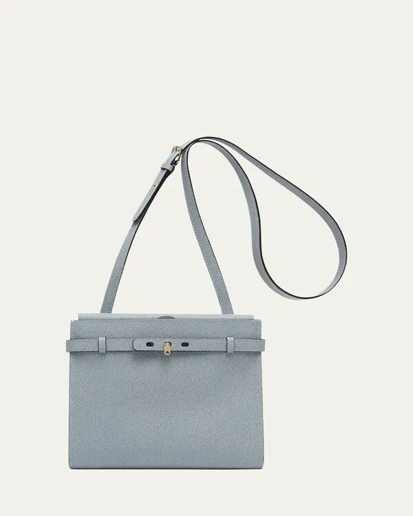 VALEXTRA B-tracollina Leather Shoulder Bag - Niagra