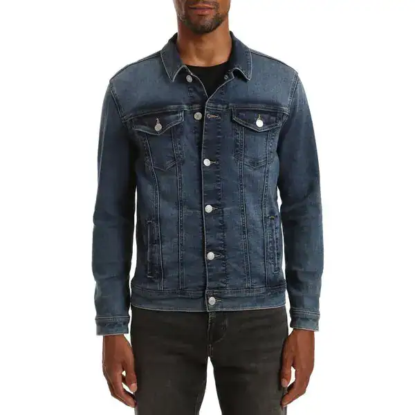 Mavi Frank Denim Trucker Jacket Dark Foggy Feather Blue