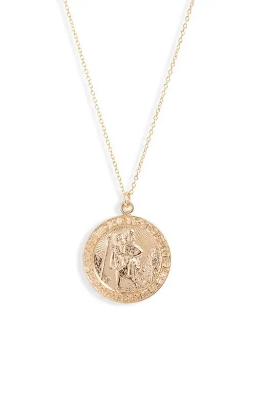 SET & STONES Saint Christopher Pendant Necklace - Gold