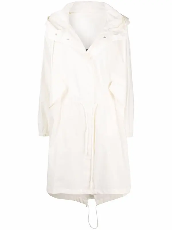 JIL SANDER Logo-print Hooded Raincoat - White
