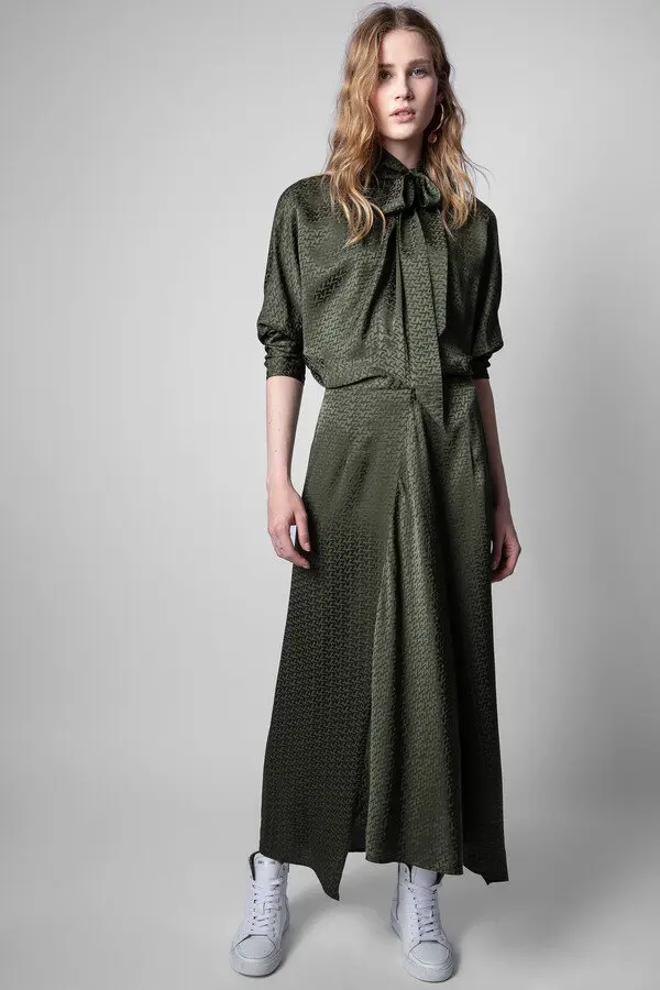dark green pattern dress Plus Charlie Short Glitter Caviar Dress Hunter / 16W main image 0