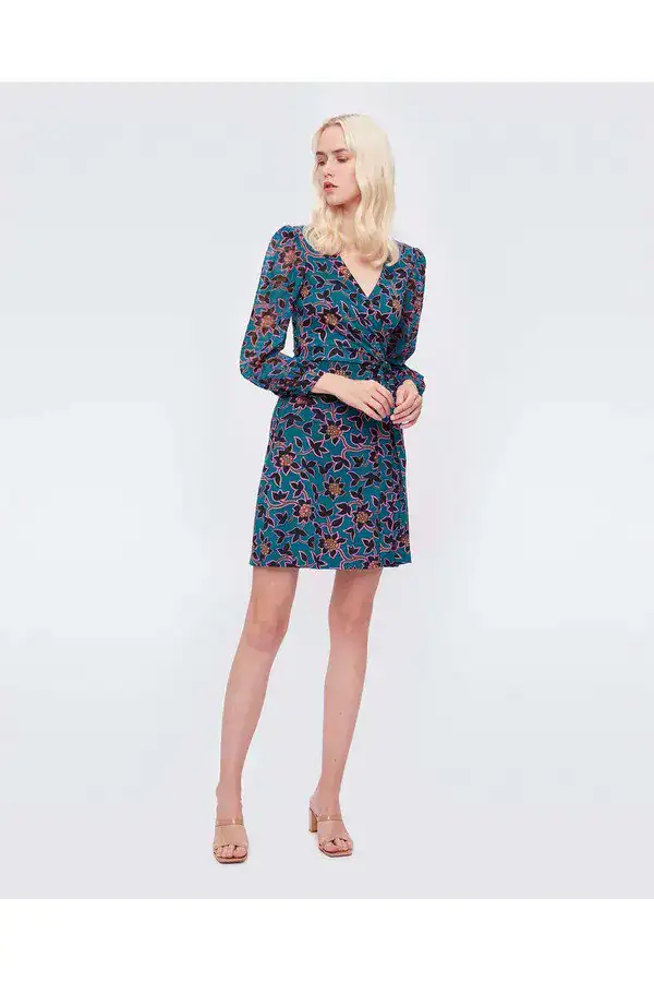sachin and babi light blue dress Buy Girl In Mind Black Della Floral Chiffon Wrap Front Mini Dress from Next  Netherlands