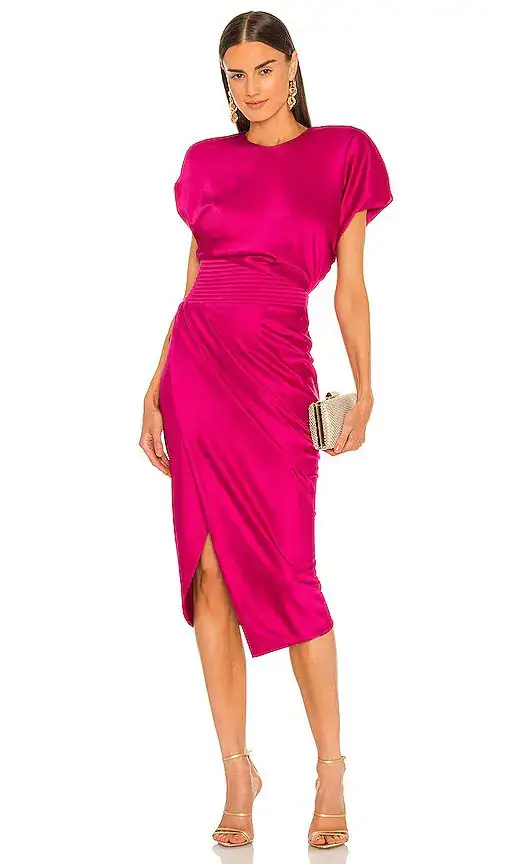Zhivago Bond Midi Dress In Fuchisa - 48% Off | Editorialist