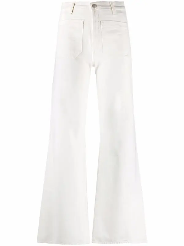 NILI LOTAN Florence High-waist Flared Jeans - White