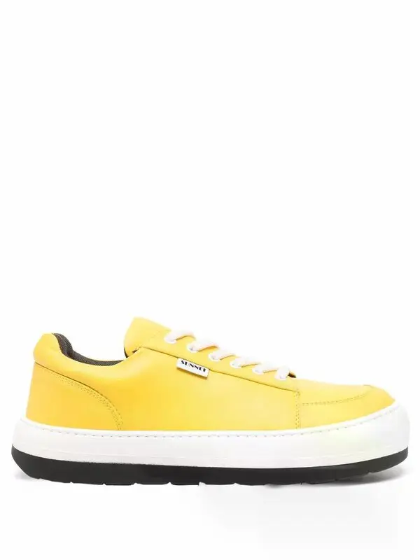Sunnei Dreamy Low-top Leather Sneakers - Yellow