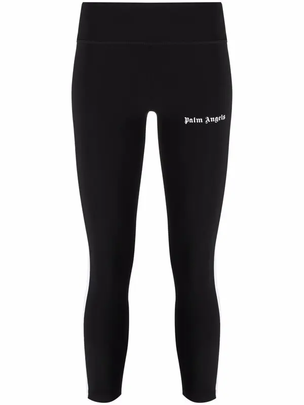 Palm Angels Logo-print High-rise Leggings - Black