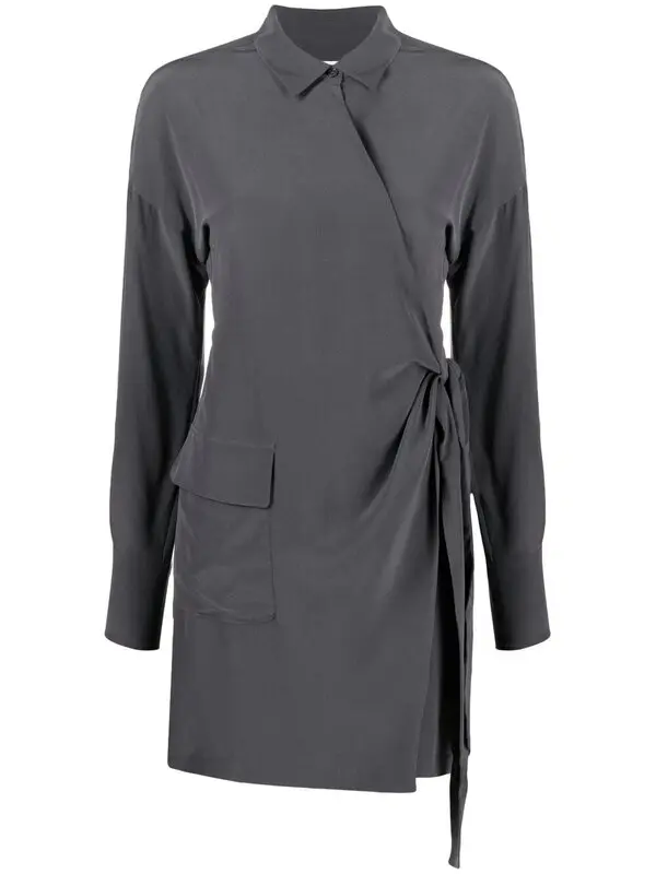 Buy Equipment Aaleah Wrapfront Silk Dress Grey At 10 Off Editorialist