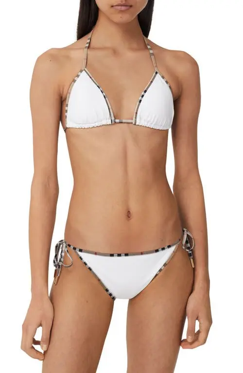 Burberry Check Trim Two-piece Swimsuit - White