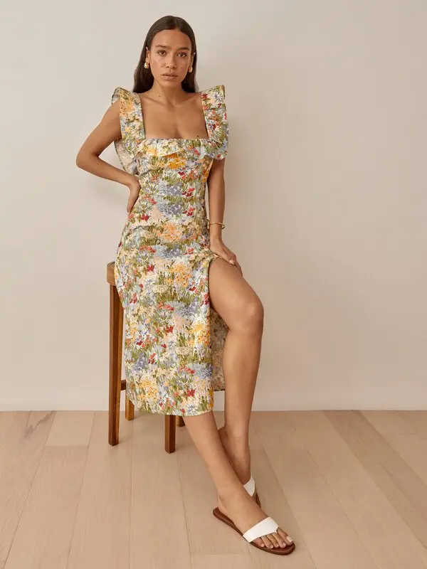 leo lin cleo sleeveless midi dress Leo Lin Cleo Sleeveless Midi Dress - Ombre Aqua