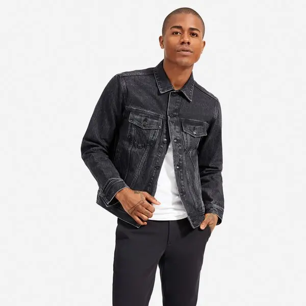 Milled Everlane Leather Jacket Everlane The Shrunken Denim Jacket - Main Image