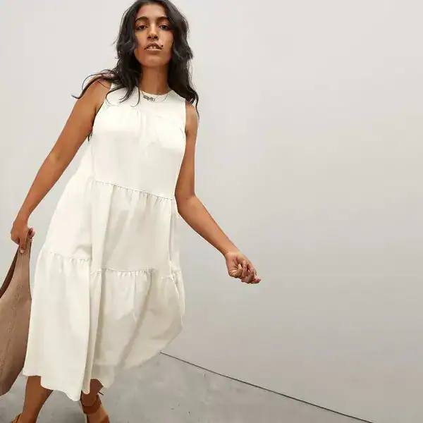 Everlane Weekend Tiered Dress - Canvas | Editorialist