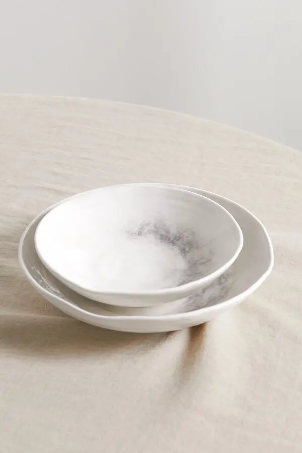 Brunello Cucinelli Set Of Two Glazed Ceramic Bowls - Gray