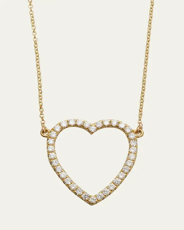 JENNIFER MEYER Large Open Heart Necklace - Diamond