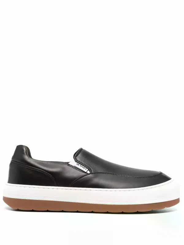 Sunnei Panelled Leather Slip-on Sneakers
