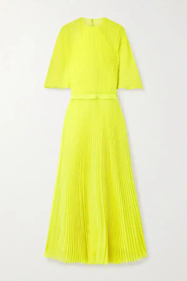 open lace back dress Pleated Long Sleeve Dress — Neon Red – La Garçonne