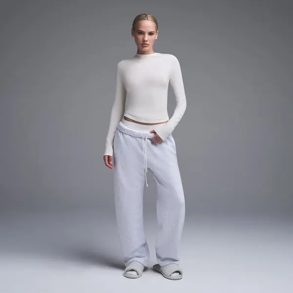 SKIMS Cotton Jersey Long Sleeve T-shirt - Marble