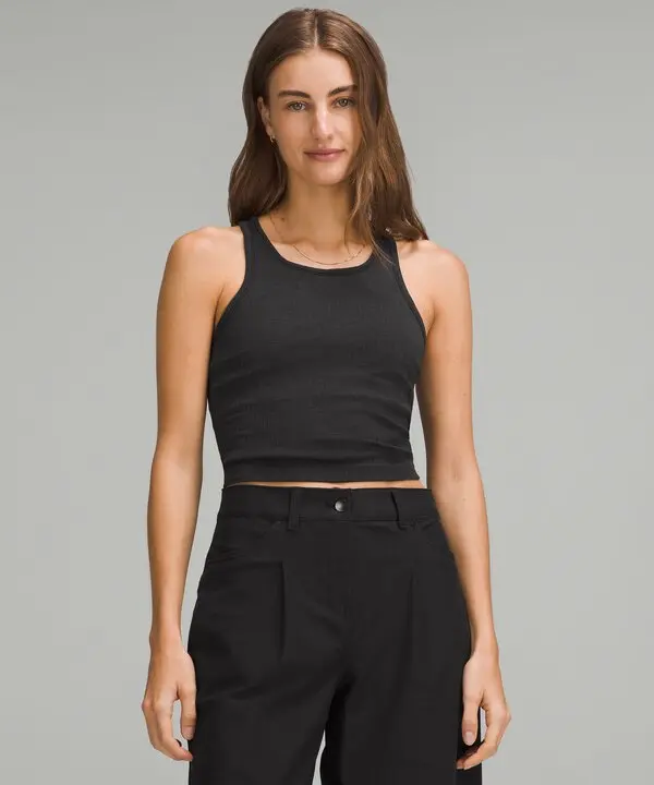 Lululemon Ebb To Street Cropped Racerback Tank Top - Black