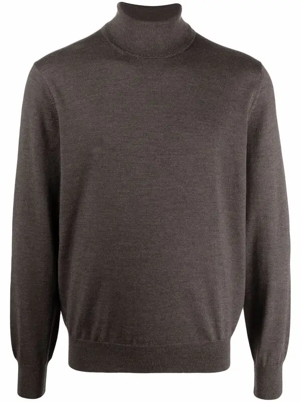 D4.0 Knitted Roll Neck Jumper - Brown