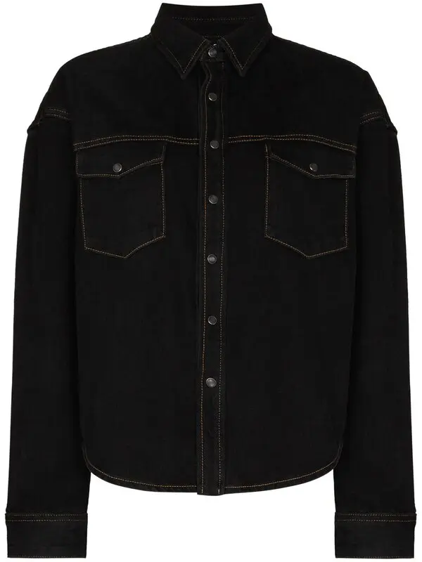 Wardrobe.NYC Oversized Denim Jacket - Black