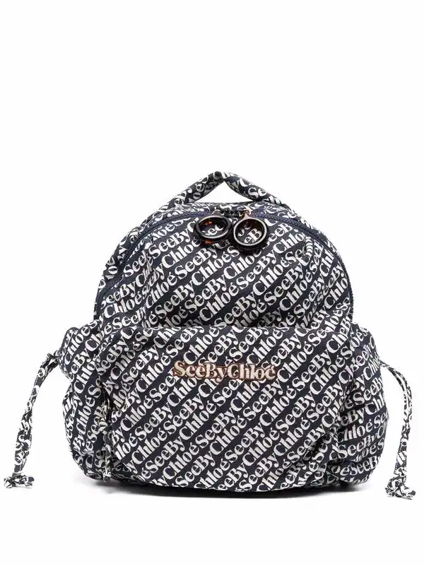 See By Chloé Tilly Logo-Print Backpack In Blue - 35% Off  display picture 2