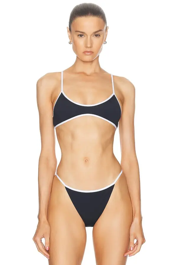 TROPIC OF C Rio Bikini Top - Black & White Compression