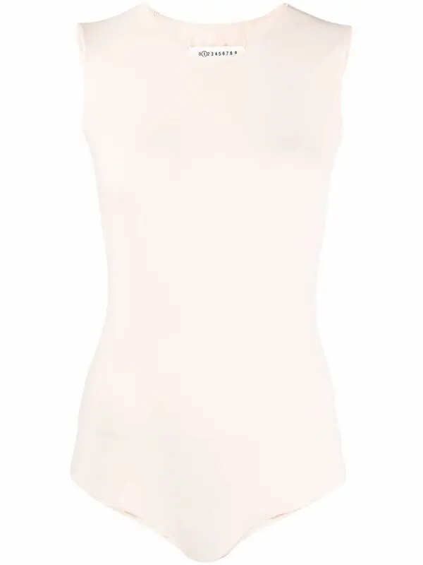 MAISON MARGIELA Sleeveless Jersey Bodysuit - Neutrals
