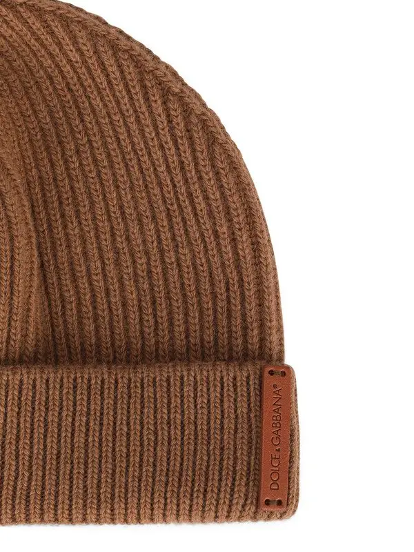 Dolce & Gabbana Fine-ribbed Beanie - Brown