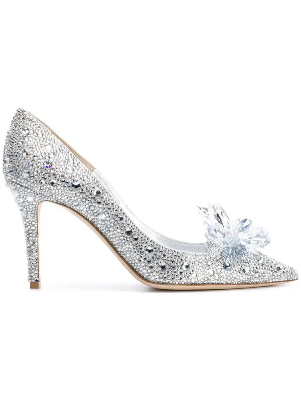 JIMMY CHOO Alia 85mm Crystal-embellished Pumps - Metallic
