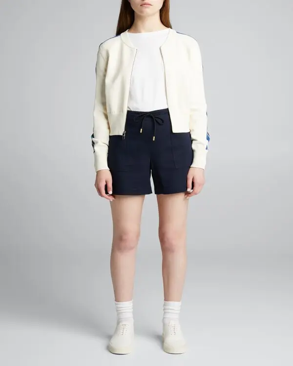 Buy Theory Compact Knit Cropped Bomber Jacket - Iy/sbl/cb At 60% Off ...