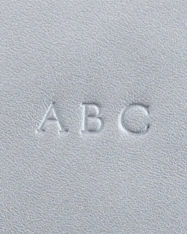 ROYCE NEW YORK Monogrammed Leather Card Holder Wallet - Silver