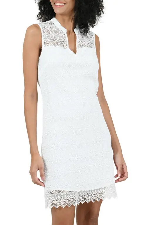 Molly Bracken Lace Detail Sleeveless Dress - White | Editorialist