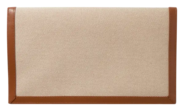 Saint Laurent Uptown Leather-trimmed Pouch - Brown