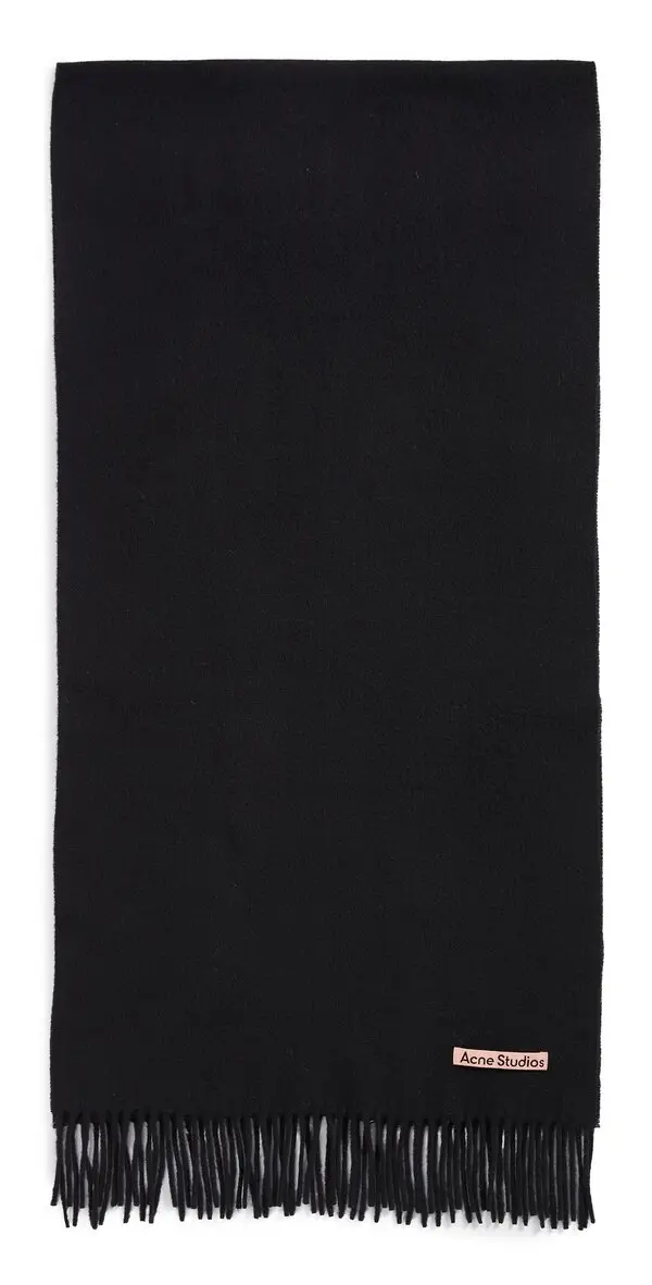 Acne Studios Oversized Fringe Wool Scarf - Black